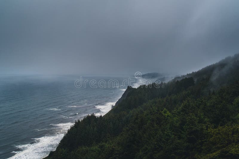 Storms Rolling Over the Oregon Coastline. Stock Image - Image of ...