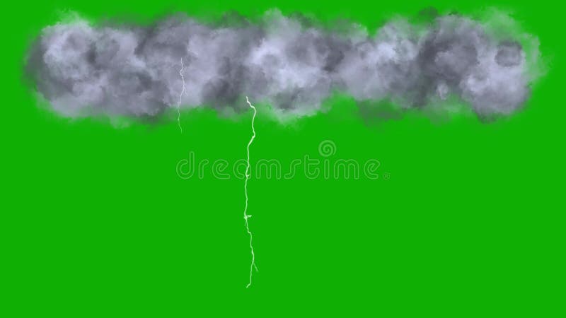 Stormy Clouds and Lightning Bolt Motion Graphics with Green Screen ...
