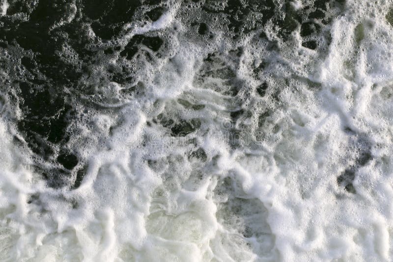Stormy Creek. Wave and Foam in the Flow. Splashes, Bubbles, Waves ...