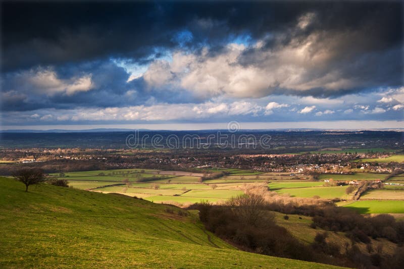 Stormy Dramatic Cloud Formations Above Landscape Stock Photo - Image of ...