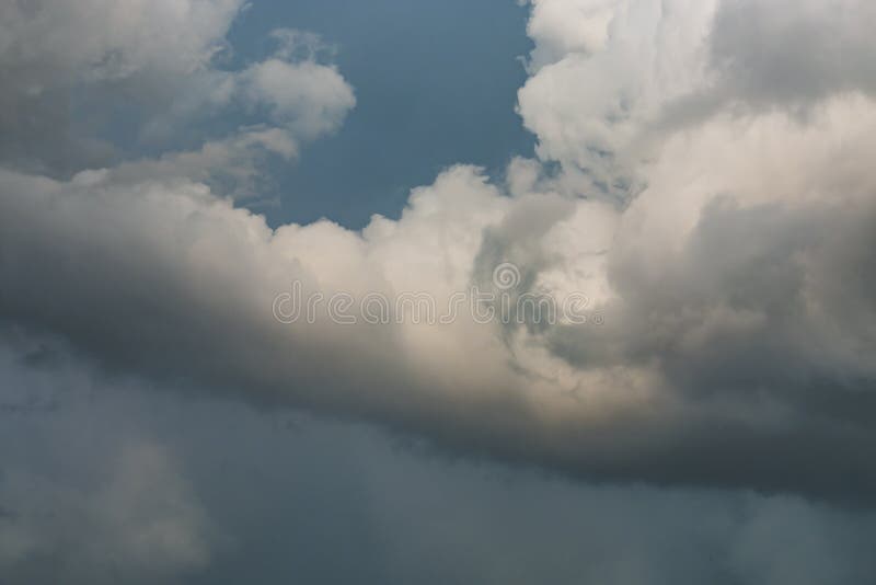 Stormy Severe Weather with Dark Clouds, Cloudburst or Shower and ...