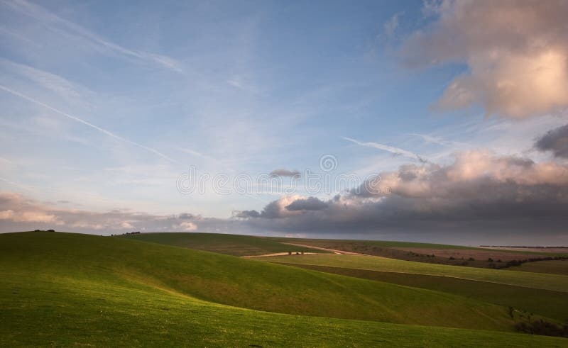 Stormy Dramatic Sky Above Countryside Landscape Stock Image - Image of ...