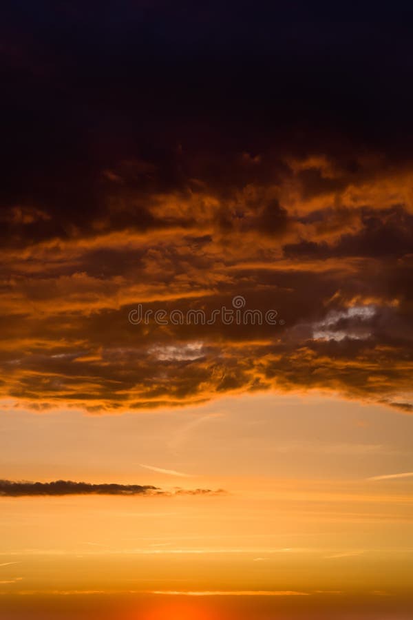 Stormy Dramatic Sky Background with Yellow Red and Orange Clouds ...