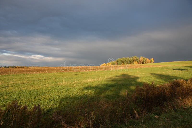 Stormy field stock image. Image of autumn, grass, stormy - 3537523