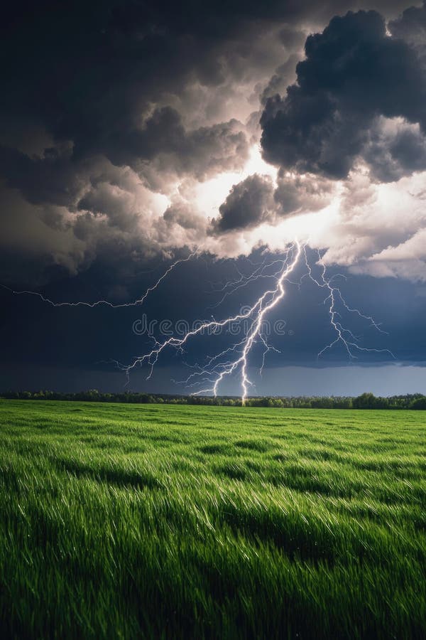 Stormy Field stock photo. Image of phenomenon, scene - 372136862