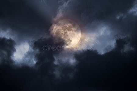 Stormy full moon night stock image. Image of digital - 19111873