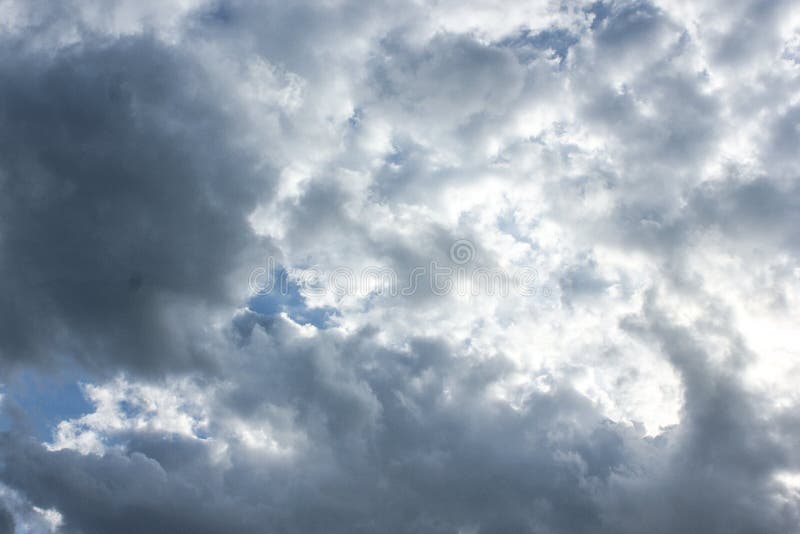Stormy Gray and White Cumulus Clouds on Blue Sky Stock Photo - Image of ...