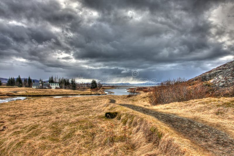 Stormy HDR Scene from Iceland Stock Photo - Image of stormy, dramatic ...