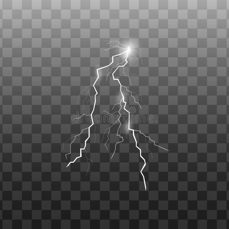 Stormy Lightning Flash 3d Vector Illustration Isolated on Transparent ...