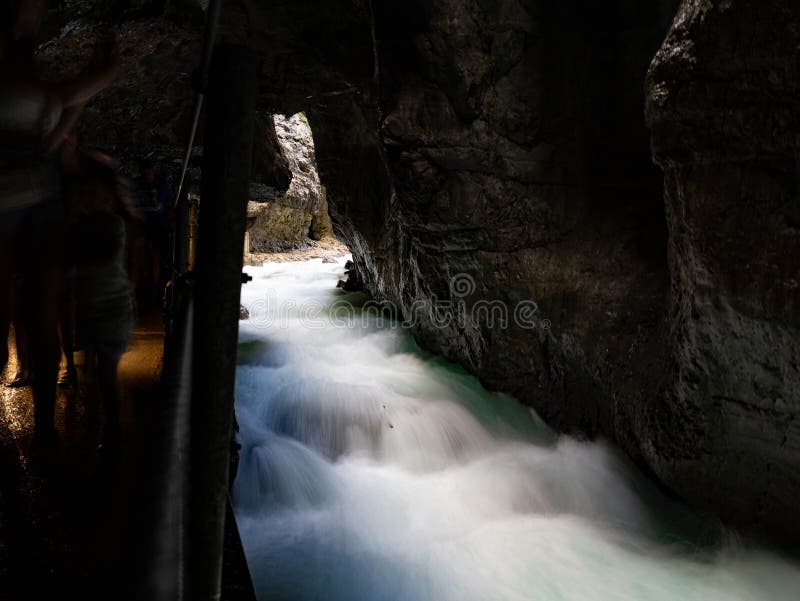 A Stormy Mountain Stream is All Some Kind of Cascade in a Cave Stock ...