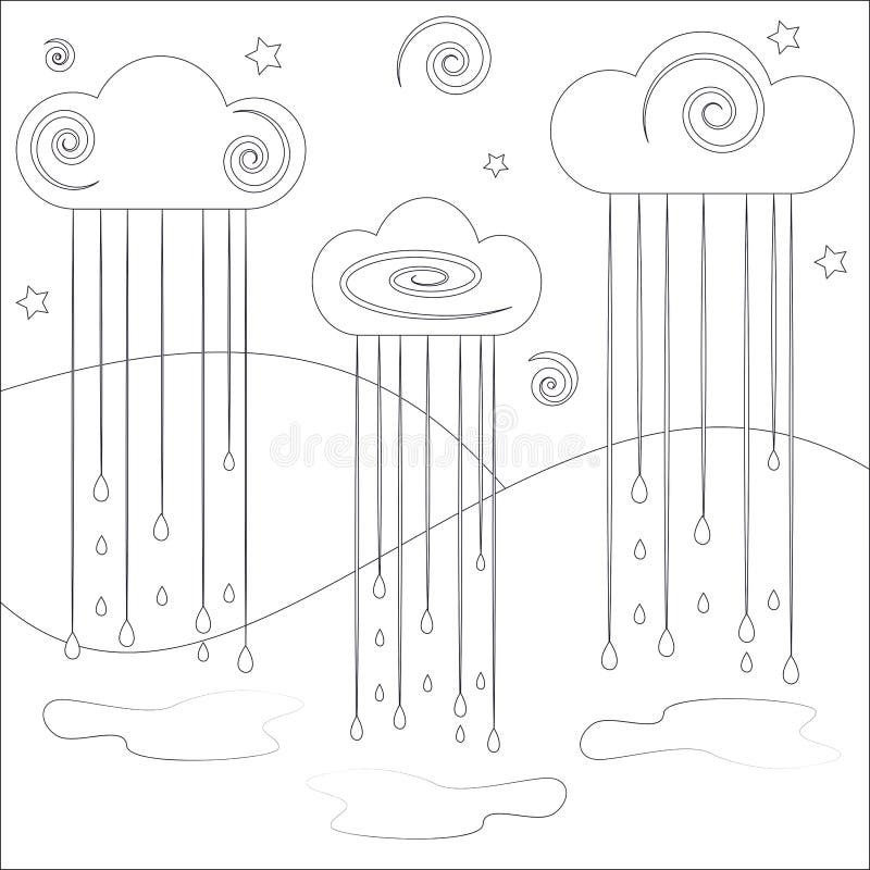 Coloring Book Stormy Clouds Stock Illustrations – 19 Coloring Book ...