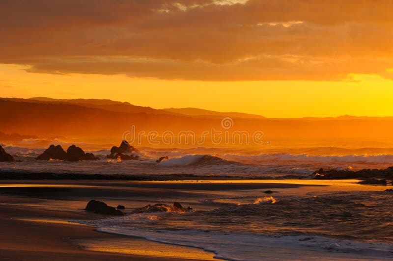 Stormy November Beach Sunset Stock Photo - Image of sand, november: 7253180