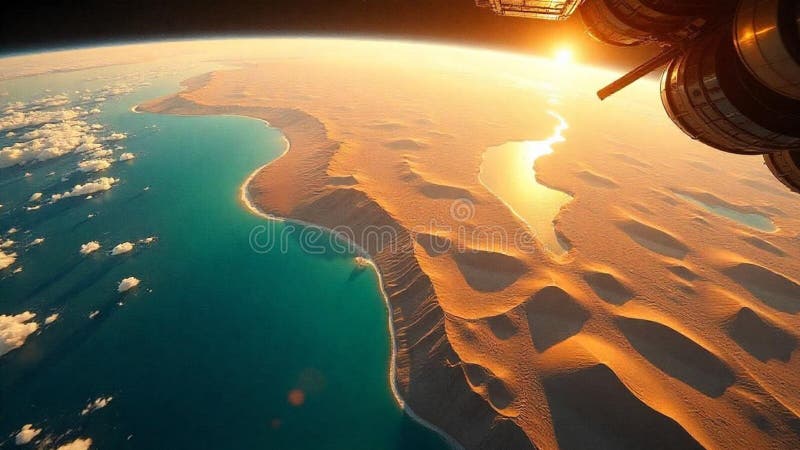 Earth-like Planet with Icy Continents and Dark Stock Illustration ...