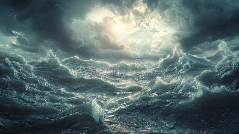 Stormy Ocean Waves at Sunset Stock Photo - Image of vast, nature: 321993170