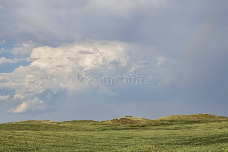 Stormy Prairie stock image. Image of crops, storm, rainbow - 26120307