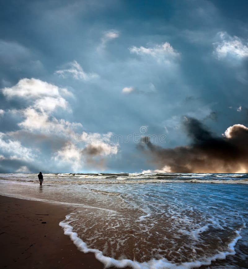 Stormy Sea stock photo. Image of holiday, person, cloudscape - 16942596