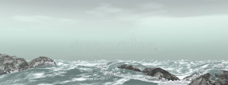 Stormy sea stock illustration. Illustration of dull, raging - 605703