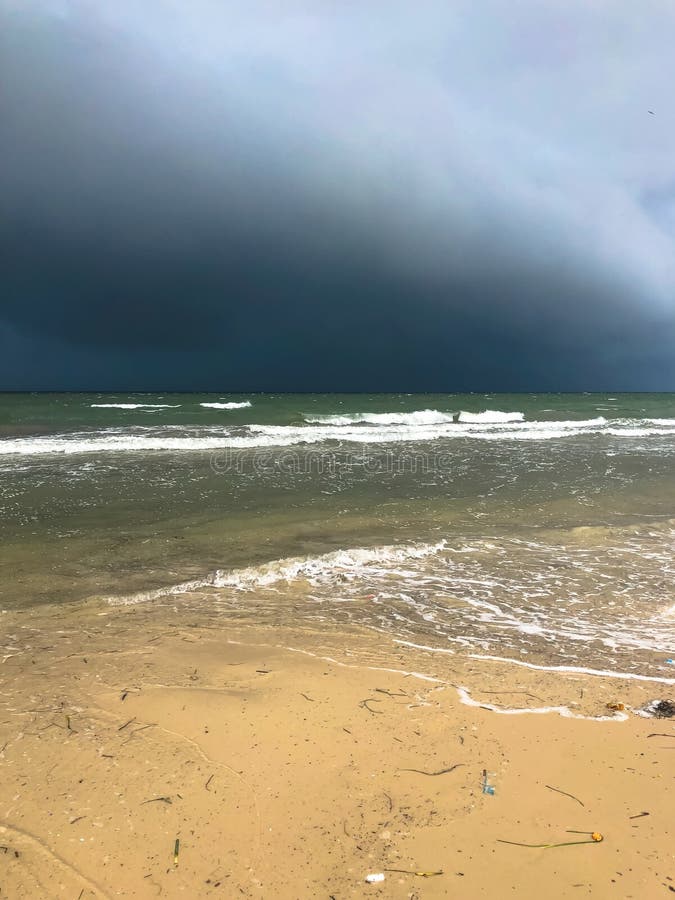 Stormy Sea. Dramatic Landscape with Stormy Sky and Waves on the Sea ...
