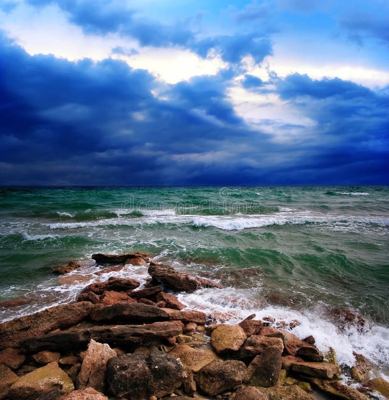 Stormy sea landscape stock image. Image of rollers, landscape - 9755219