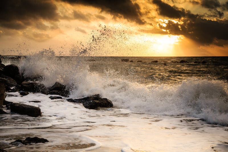 Stormy sea stock photo. Image of ocean, black, beautiful - 31034760