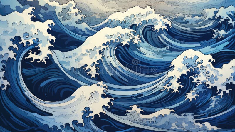 Stormy Sea, a Storm at Sea, Nature Concept Stock Illustration ...