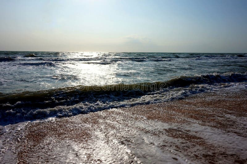 Stormy Sea. a Sunny Path on the Waves. Stock Photo - Image of surf ...