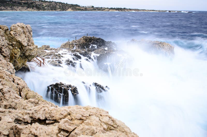 Stormy Sea stock image. Image of rocks, storm, ocean - 84569319