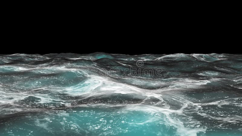 Stormy Sea Waves with Transparent Background and Camera Rotation, Alpha ...