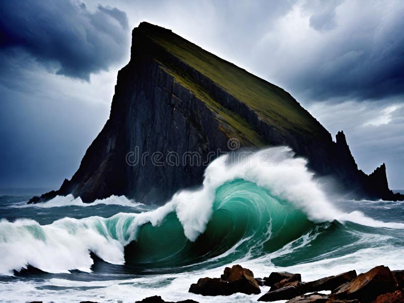 Stormy Sea with Stormy Weather. Big Waves on the Shore, Stormy Sea ...