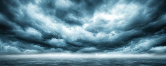 Stormy Seascape Featuring Turbulent Dark Waters Under Brooding Cloud ...