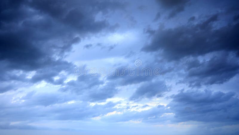 Dark Blue Stormy Cloudy Sky Stock Image - Image of background, climate ...