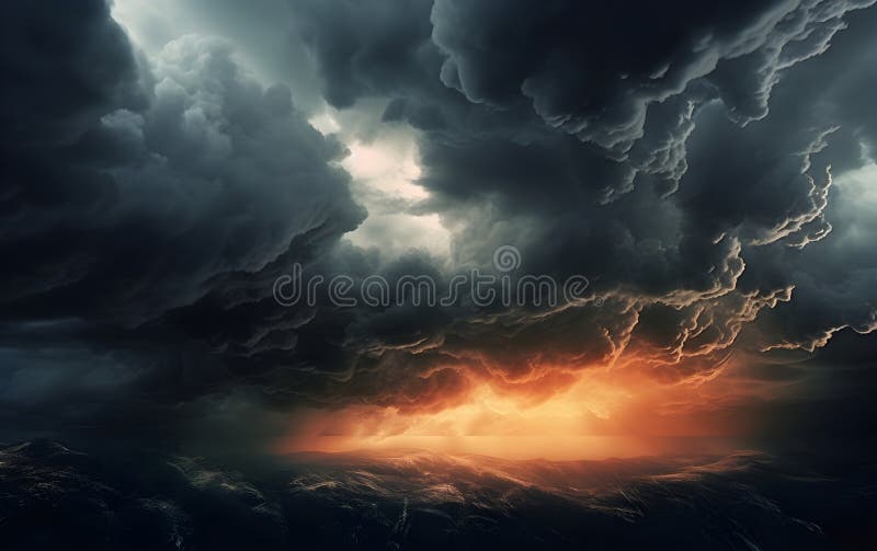 Stormy Sky with Brooding Clouds and Tempestuous Atmosphere Stock ...