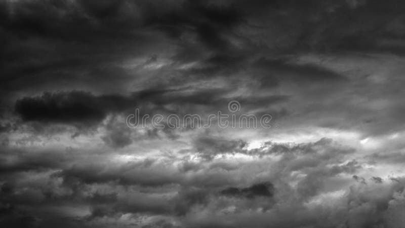 Stormy Sky with Dark Fluffy Clouds. Dramatic Moody Sky Stock Photo ...