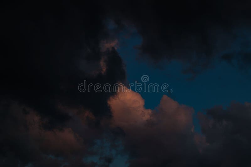 Stormy Sky with Gray-pink Clouds before Rain Stock Photo - Image of ...