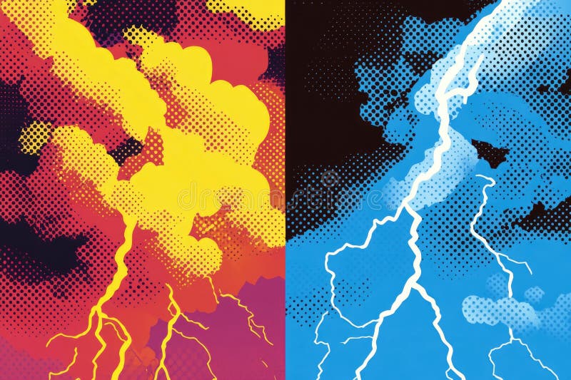 A Stormy Sky with a Lightning Bolt and a Thunder Cloud, Ideal for ...