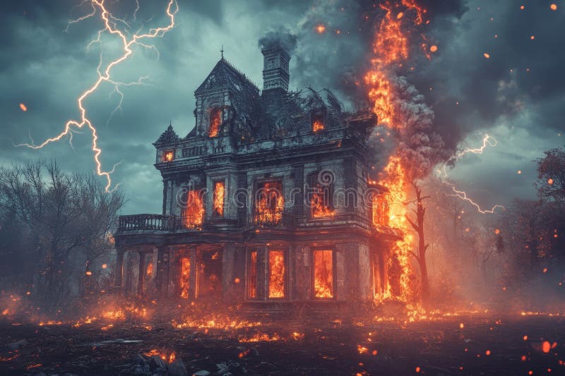 A Stormy Sky with Lightning Striking in the Background Sets the Tone ...