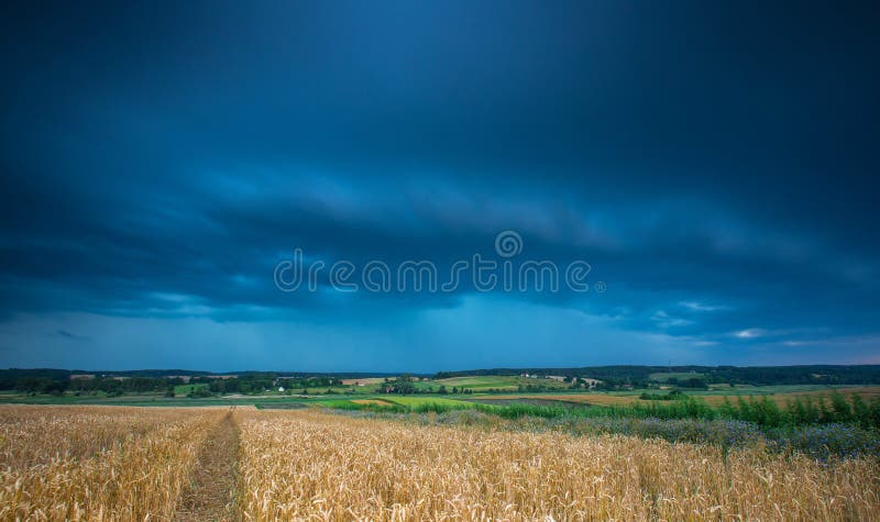 Stormy sky over field stock image. Image of heavy, light - 58836093