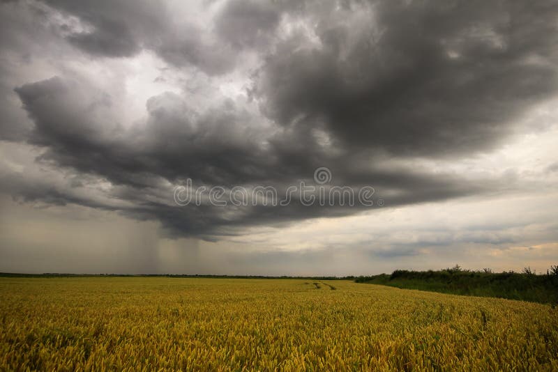 Stormy sky over the fields stock image. Image of emotion - 86012007