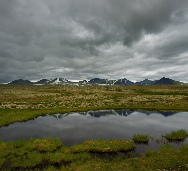 Stormy Sky Over Valley in Scandinavia Stock Image - Image of nature ...