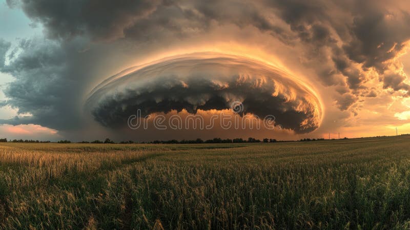 Stormy Sky at Sunset stock image. Image of lightning - 366958583