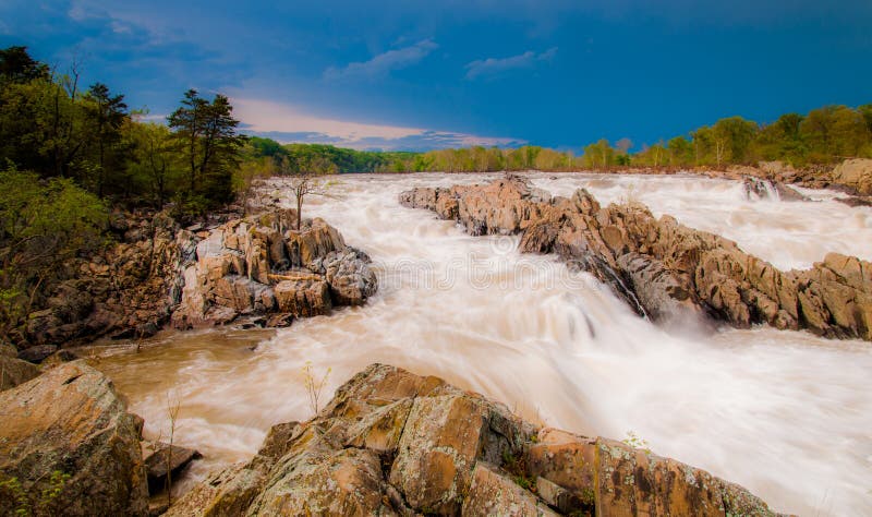 Stormy Spring Day at Great Falls, on the Potomac River Northwest Stock ...