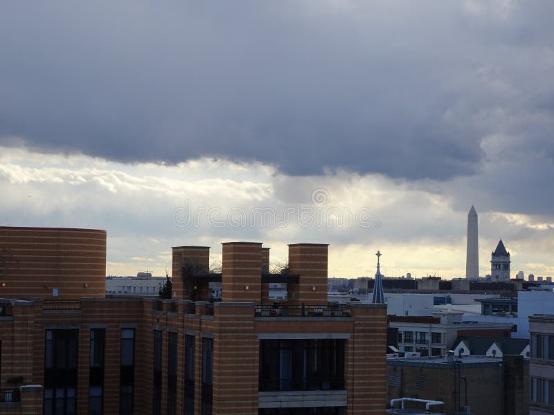 Stormy Sunset Overlooking DC Monuments at Sunset Stock Photo - Image of ...