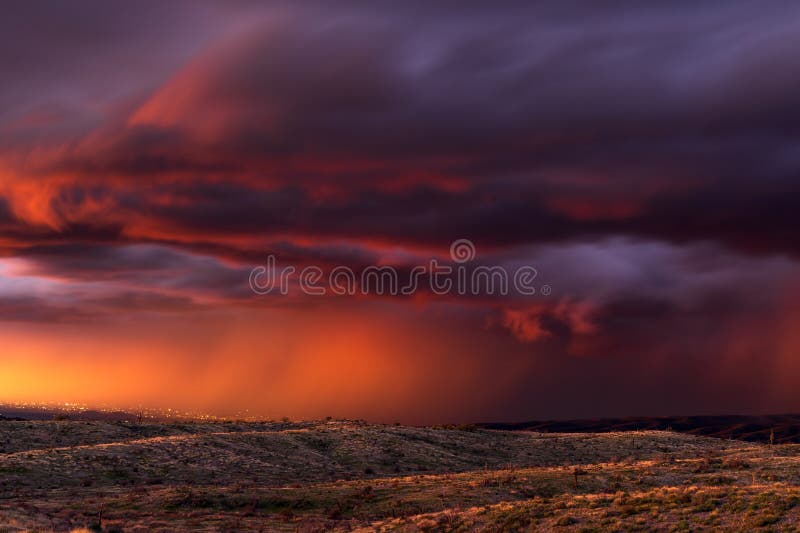 Stormy Sunset Sky in the Arizona Desert Stock Photo - Image of ...