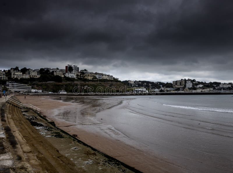 Stormy Torquay, UK stock photo. Image of devon, beach - 246960562