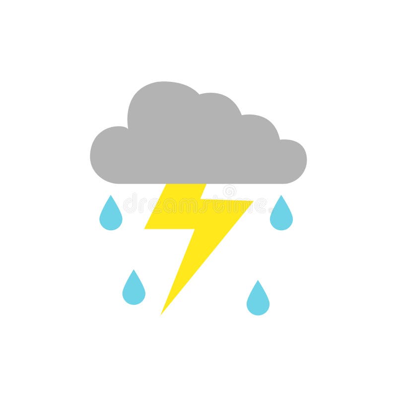 Stormy Vector Icon on White Background Symbols with Vector Image Stock ...