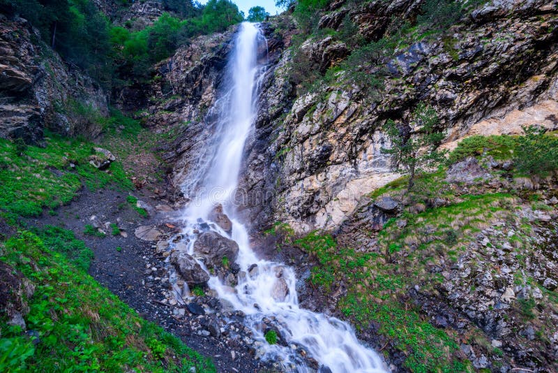 Waterfall Falling through the Stones in the Forest Stock Photo - Image ...