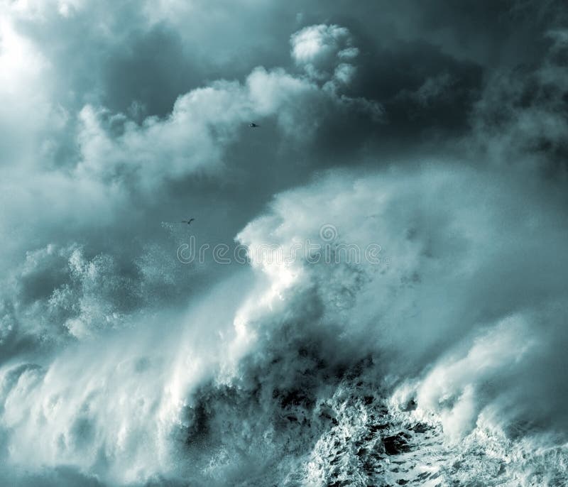 Woman Walking through Parted Sea. Stock Image - Image of tsunami, land ...