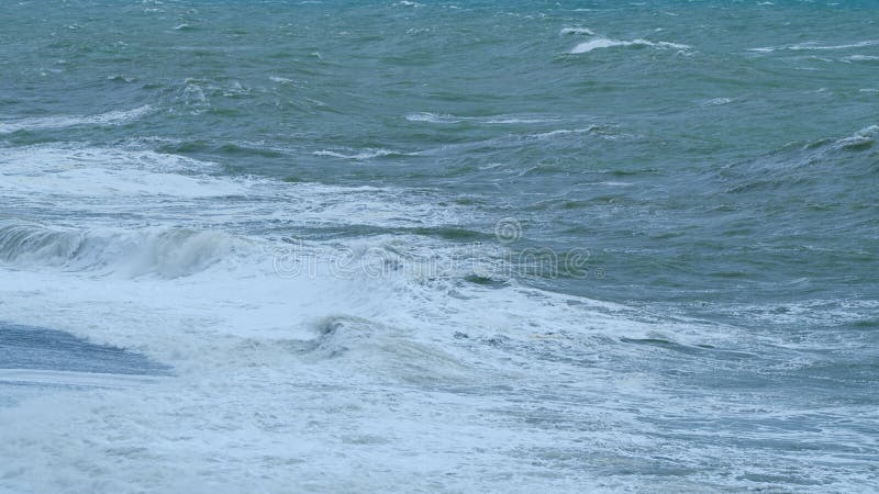 Stormy Weather on Sea. Crashing Waves with Foamy White Texture. Static ...