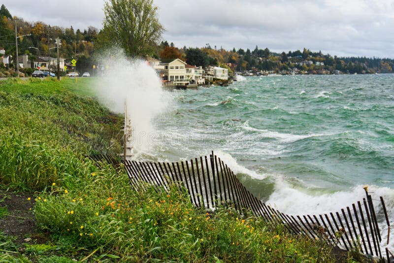 Stormy West Seattle Waterfront 10 Stock Image - Image of ocean, waves ...