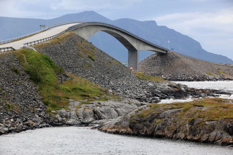 Storseisundet Bridge on the Atlantic Road, Norway Stock Image - Image ...